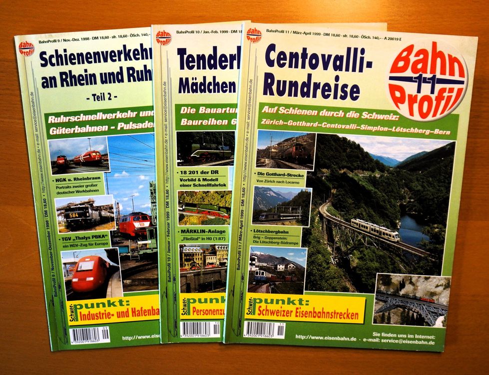 3 BahnProfil Hefte, No. 9+10+11, 1998-99 (Gebraucht) in Stadel für CHF ...