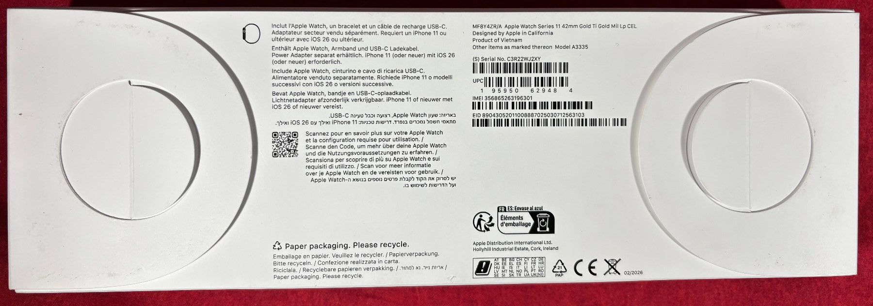 Apple Watch Series 11 GPS 42 mm Gold Titanium + Bracelet Mil (Neu und ...