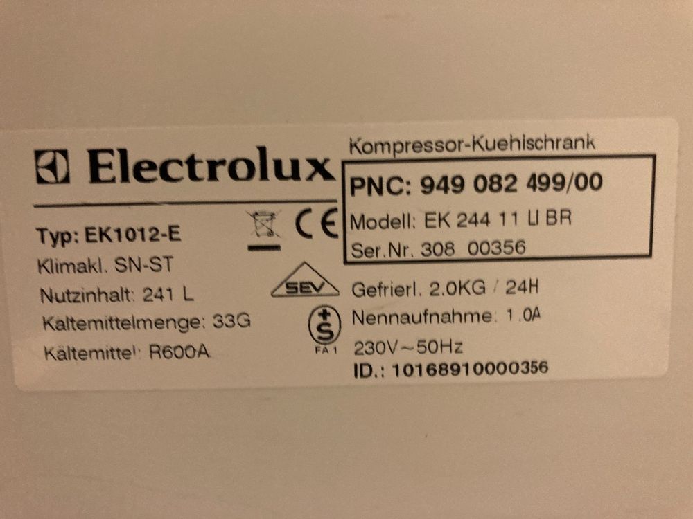Elektrolux Kühlschrank EK 244 (Gebraucht) in Kleindöttingen für CHF 70 ...