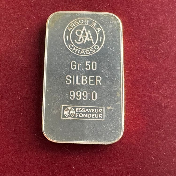 50 gramm Silber Barren Schweiz Argor SA (Gebraucht) in Reitnau für CHF ...