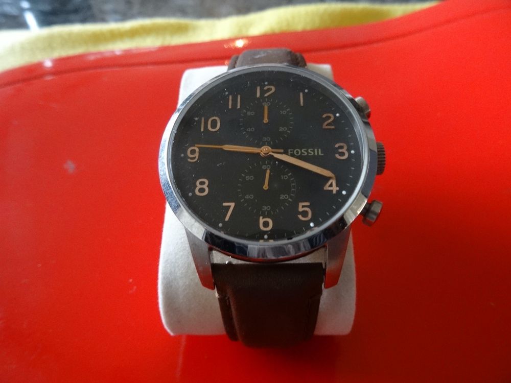 Fossil Chronograph Brown Lederarmband FS4873 Herrenuhr (Gebraucht) in ...