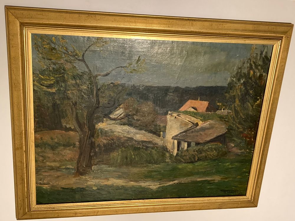 R. Waser 31 Landschaftsgemälde mit Gebäude, Wiese, Bäume (Gebraucht) in ...