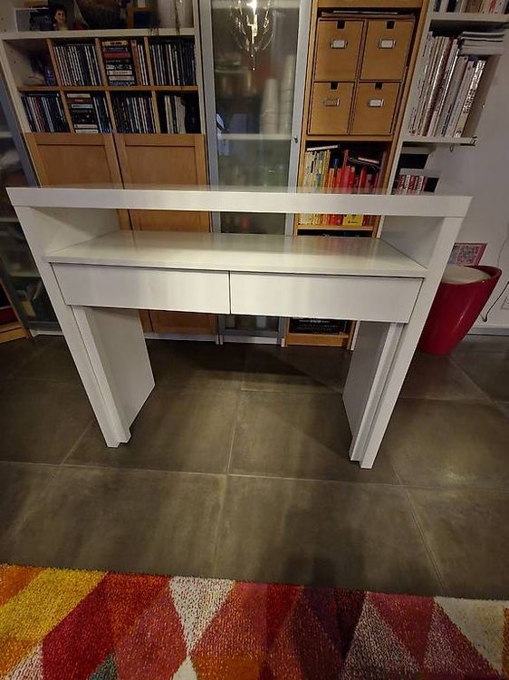 Console extensible 2 tiroirs, blanc laqué (Gebraucht) in Corsier-sur ...