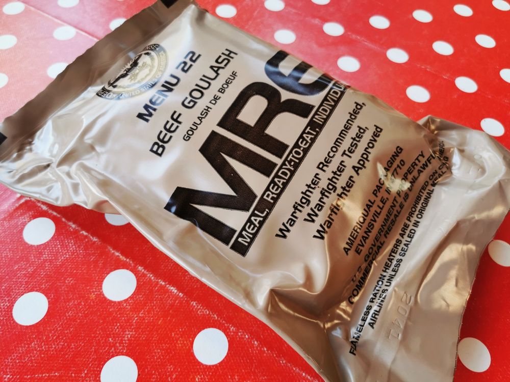 Original US Army MRE Menu #22 Beef Goulash Insp. 2/25 (Neu und ...