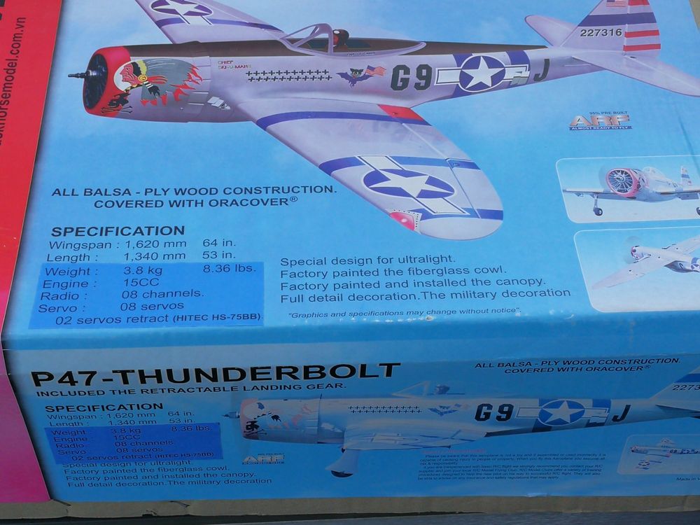 Modellflugzeug Bausatz ARF Thunderbolt P47 | Acheter sur Ricardo