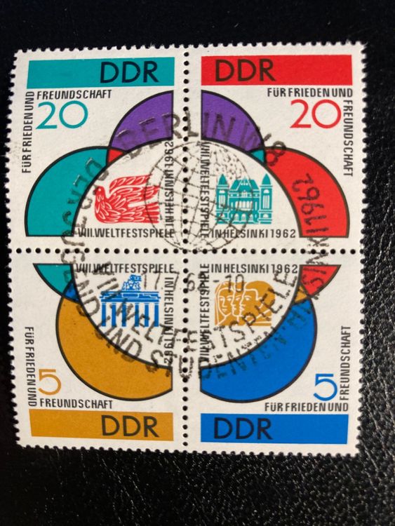 DDR 1962 4er-Block Weltfestspiele Jugend Helsinki 1.Tag Sst. (Gebraucht) in Liestal für CHF 12 ...
