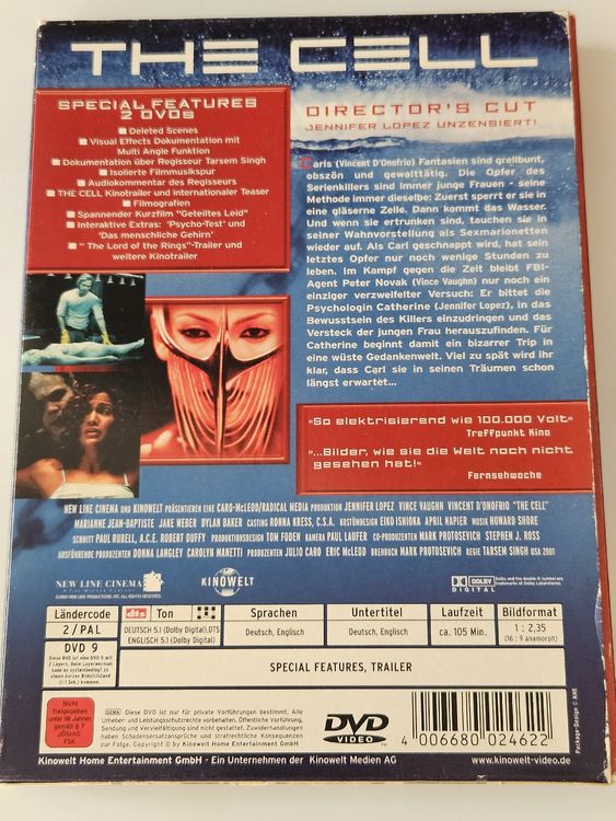 The Cell, Jennifer Lopez, Thriller DVD, FSK 18 (Gebraucht) in Oberdorf ...
