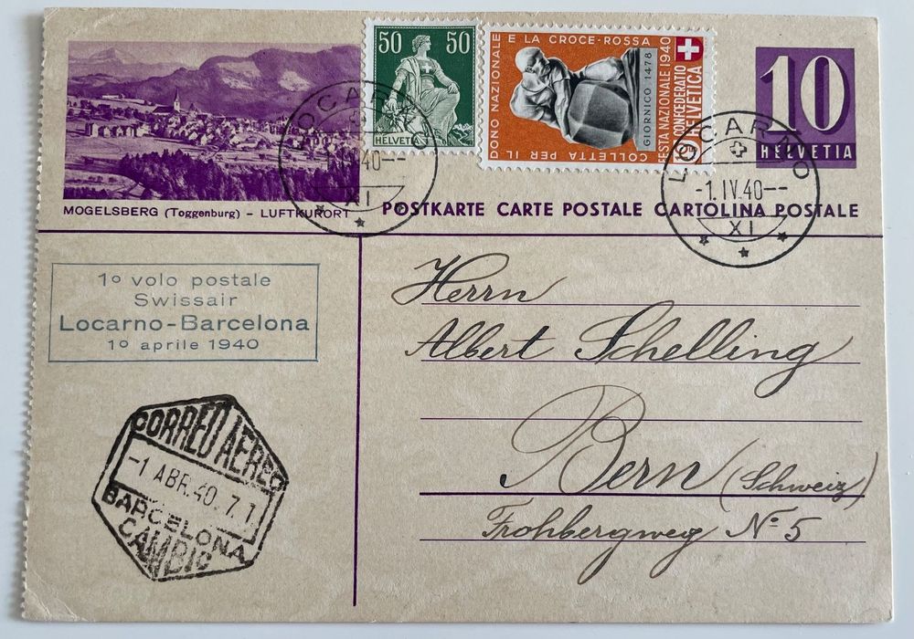Erstflug Locarno Barcelona 1940 | Kaufen auf Ricardo