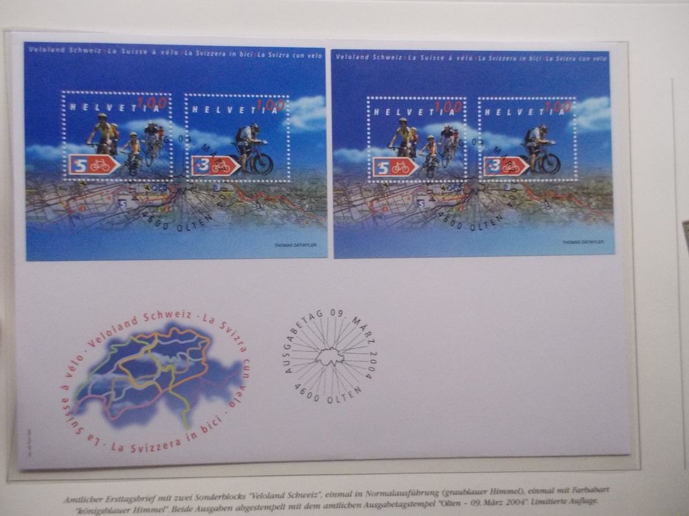 FDC Block 2004, mit Farbabart, Veloland Schweiz | Kaufen auf Ricardo