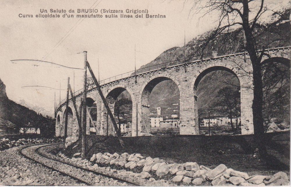 AK Brusio Curva elicoidale della linea del Bernina. Rara (Gebraucht) in ...