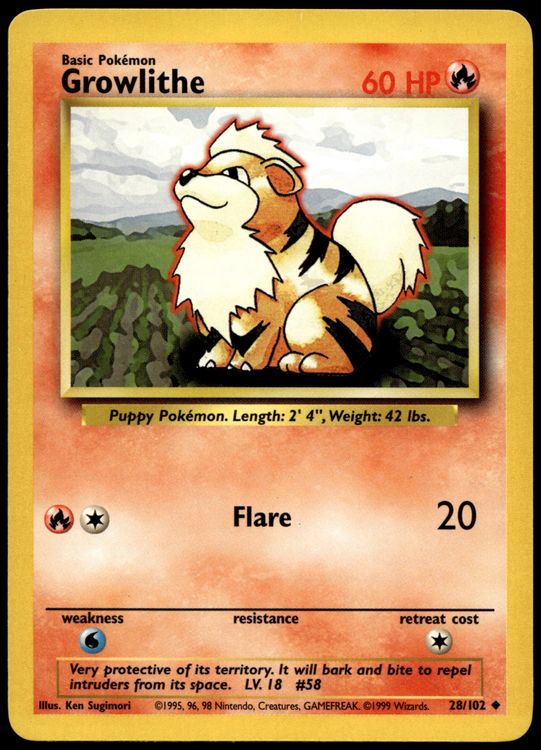 Growlithe 28/102 Pokémon Base Set ab 1.- (Neu (gemäss Beschreibung)) in ...