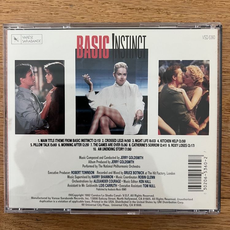 Jerry Goldsmith - Basic Instinct (Soundtrack) / CD 1.US 1992 (Gebraucht) in Gais für CHF 3.9 ...