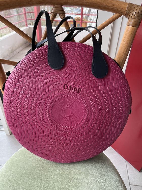 Sac rond O bag rose, anse cuir, été (Neu (gemäss Beschreibung)) in ...