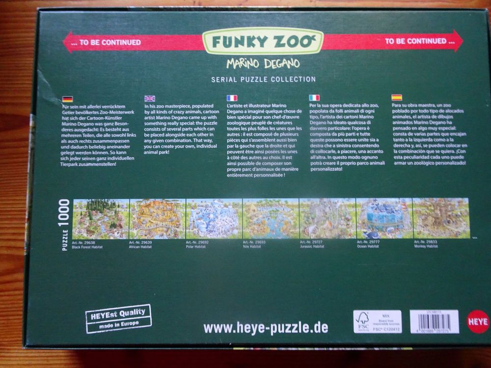Funky Zoo Puzzle von Heye, 1000 Teile - Jurassic Habitat (Gebraucht) in ...