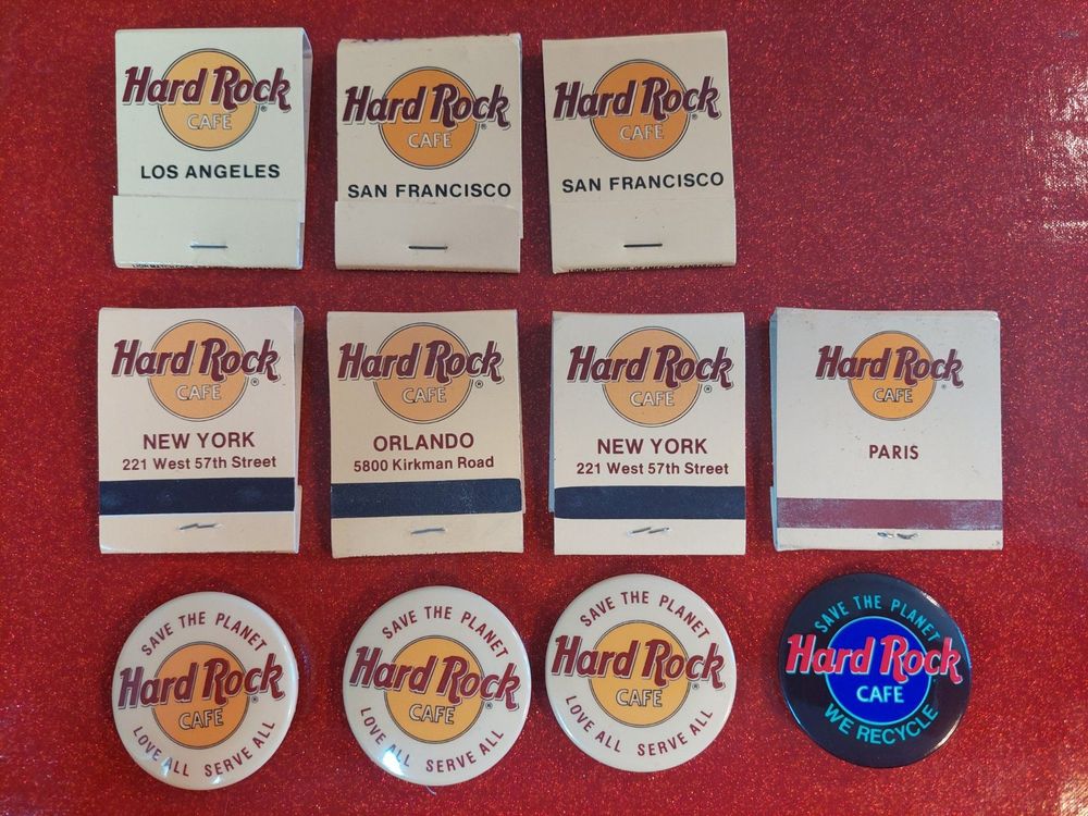 Hard Rock Café pins et boîtes d'allumettes neuves (Neu (gemäss ...