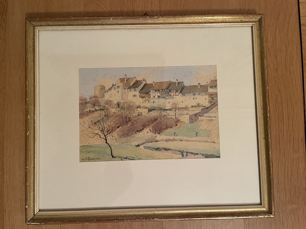 Wilhelm Friedrich Burger, Regensberg, Aquarell, gerahmt (Gebraucht) in Zürich für CHF 95 – mit ...