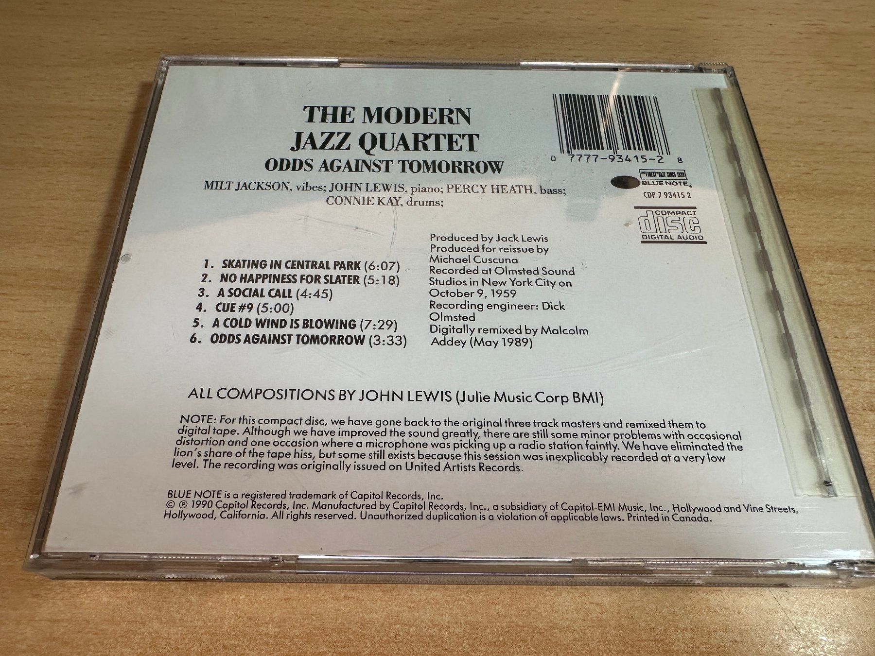 Z4 Jazz Quartet – Music From "Odds Against Tomorrow" (Gebraucht) in ...