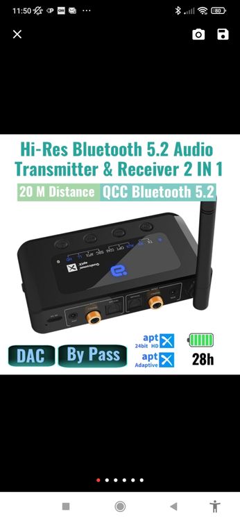 Ayino MR 265 Hi-Res Bluetooth 5.2 AptX Receiver /Transmitter (Neu (gemäss Beschreibung)) in ...