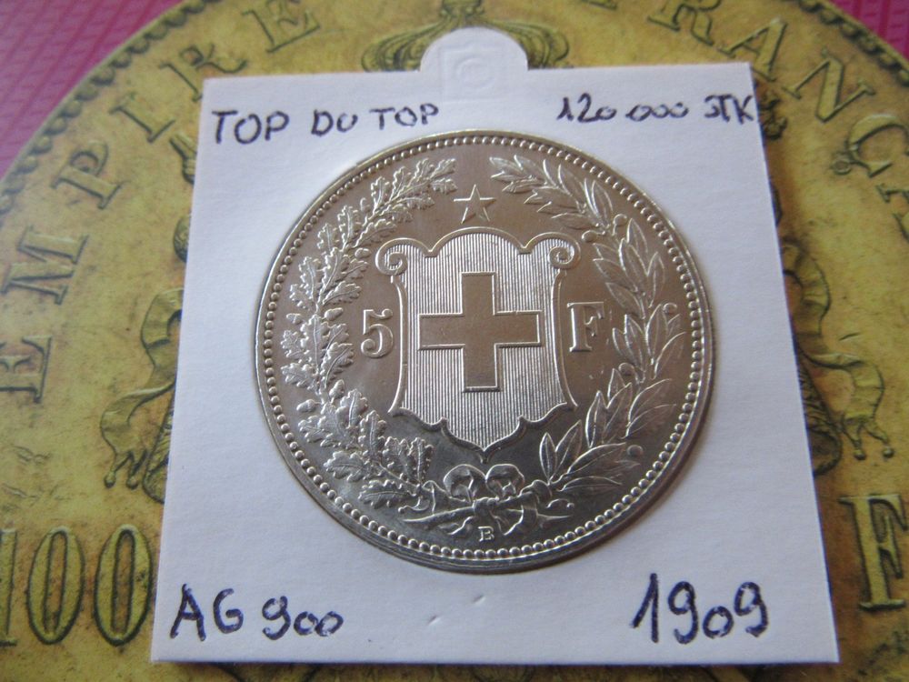 5 FRANKEN 1909 *T*O*P* AG 900 SILVER | Acheter sur Ricardo