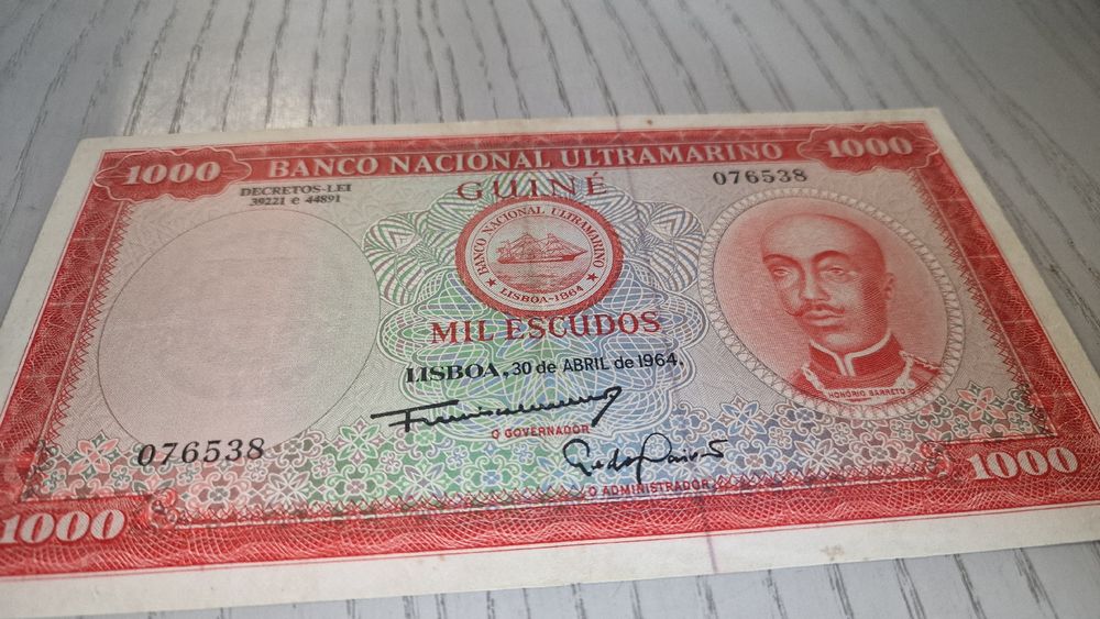 Originale 1000 Escudos Banknote Guinea 1964, Top Zustand! (Gebraucht ...