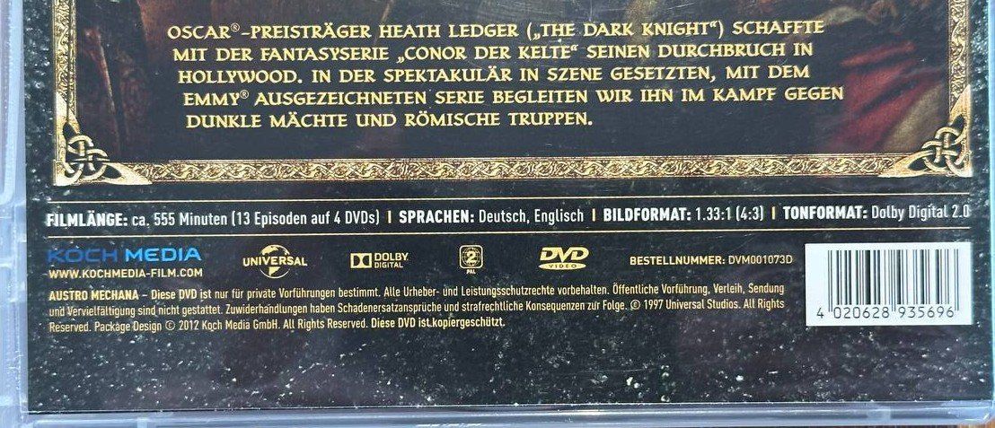 Conor der Kelte DVD – Heath Ledger – Top Zustand! (Gebraucht) in ...