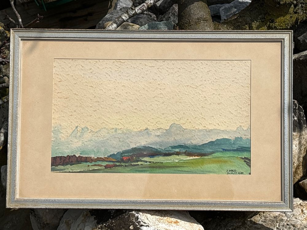 Aquarell BERNER ALPEN signiert A.M. 1955 | Kaufen auf Ricardo