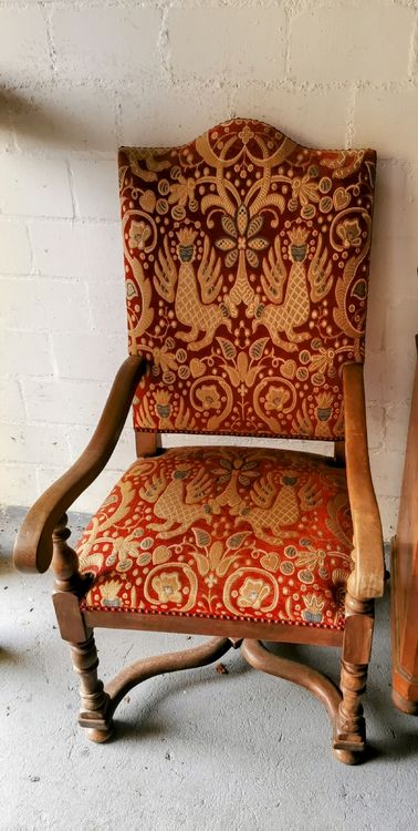 Antiker Lehnstuhl, Thron, Stoffbezug, Louis XIV | Kaufen auf Ricardo