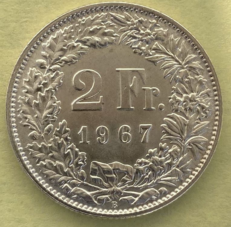 Schweizer Silbermünze 2 Franken 1967 | Kaufen auf Ricardo