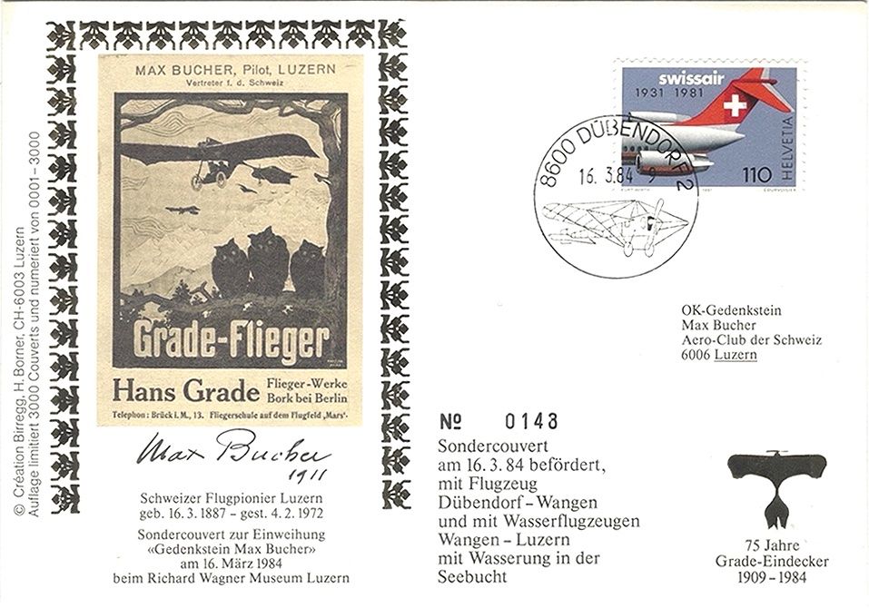 1984 Enveloppe commémorative Max Bucher (Gebraucht) in Genève für CHF 1 ...