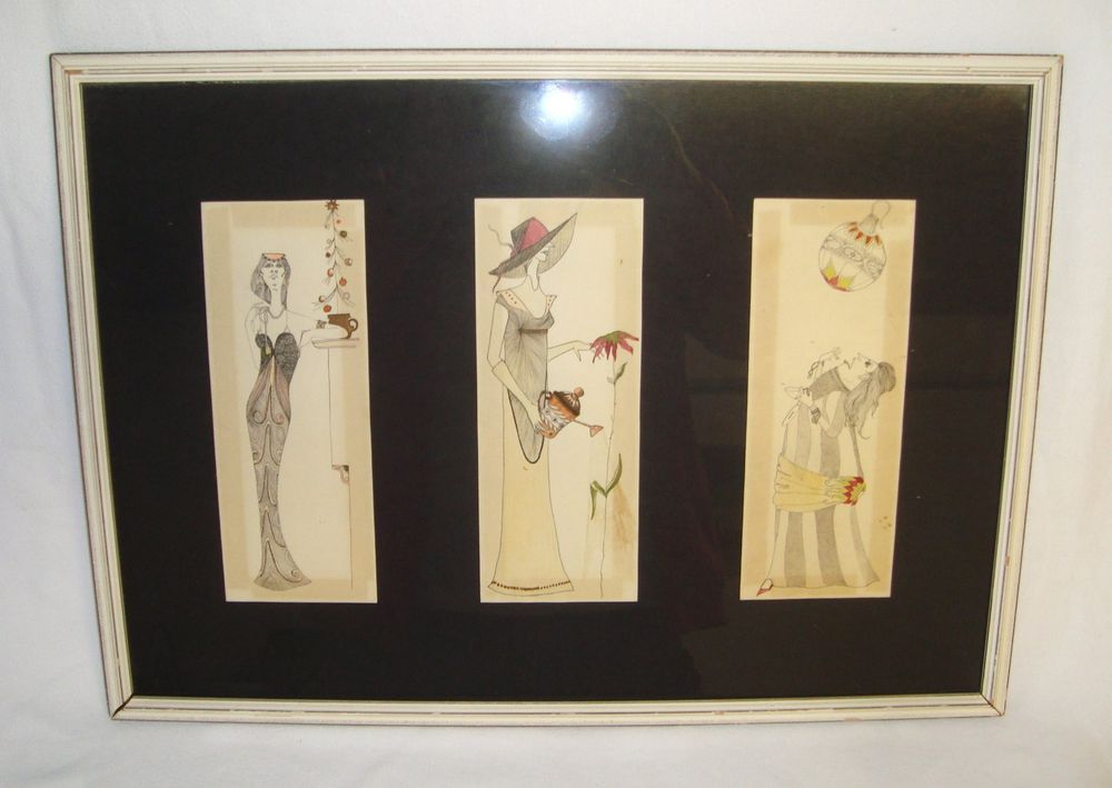 3 originale Art Déco Zeichnungen, Tusch - Acryl (Gebraucht) in Oberdorf NW für CHF 19 – mit ...