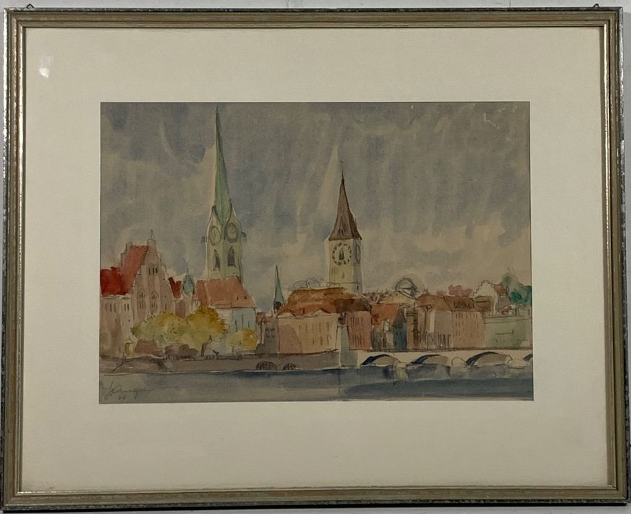 Jules Angst ( 1909-1989) Stadtansicht Aquarell (Gebraucht) in Root für CHF 5 – mit Lieferung auf ...