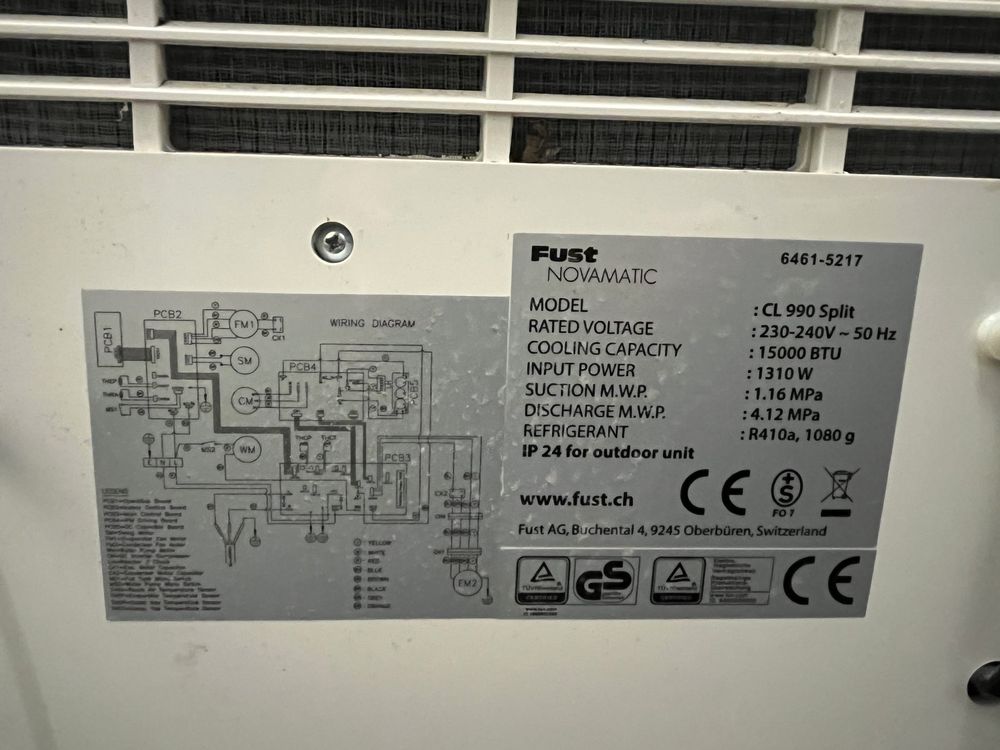2x Fust Klimageräte Novomatic CL 990 Split | Kaufen auf Ricardo