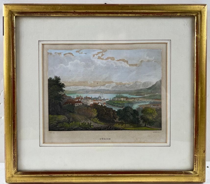 Antike Zürich Kupferstich Echtgoldrahmen (Gebraucht) in Neuhausen am Rheinfall für CHF 5 – mit ...