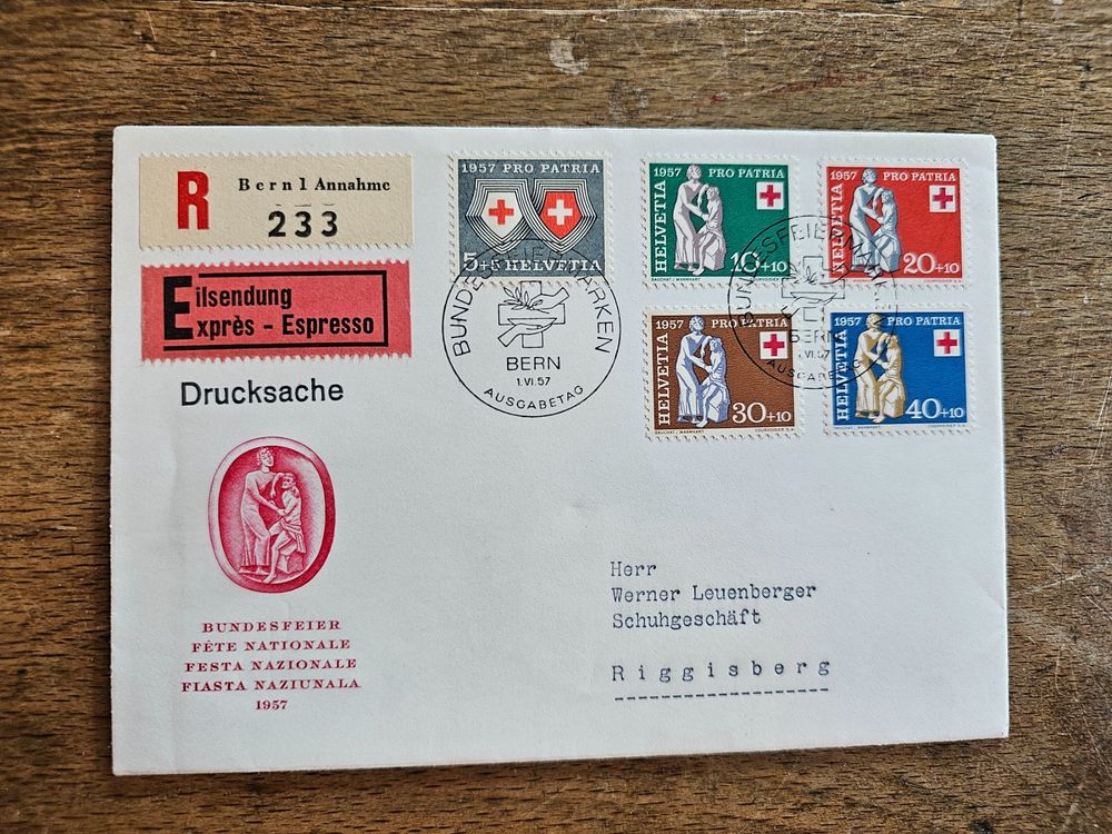 CH 1957 FDC PRO PATRIA SBK Fr. 60.-- | Kaufen auf Ricardo