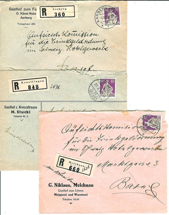 Alte Briefe Kt.BE 5St. 4xCharge;Melchnau (Gebraucht) in Ennetmoos für ...