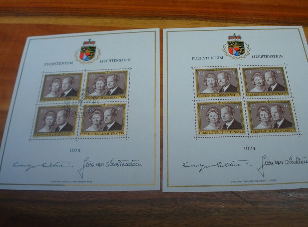 Bogen Liechtenstein 1974 10.- Fürstenpaar, ** + ET-o (Gebraucht) in Niederwil AG für CHF 2.2 ...