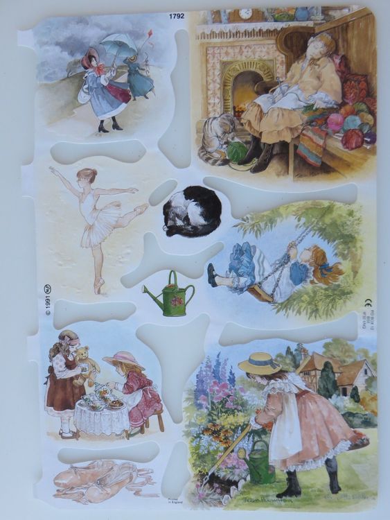 MÄDCHEN SPIELEND GLANZBILDER POESIE-ALBUM OBLATEN,1991 (Neu (gemäss Beschreibung)) in Neuhausen ...