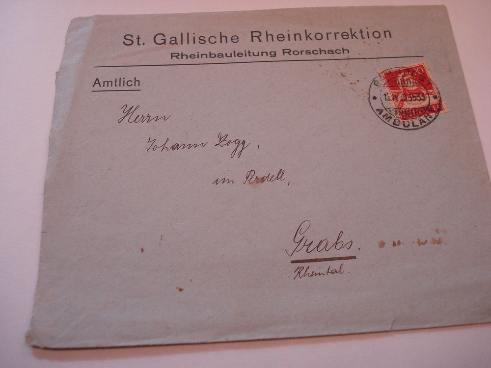 Brief 1930, St. Gallische Rheinkorrektion, Rorschach-Grabs | Kaufen auf ...