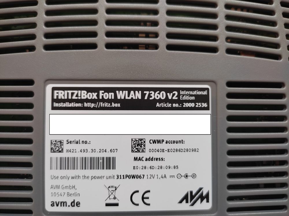 FritzBox 7360 v2 (Gebraucht) in Tentlingen für CHF 5 – mit Lieferung ...