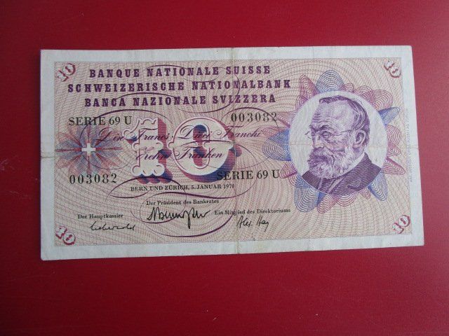 10er Note Serie 69 U vom 5. Januar 1970 (Gebraucht) in Luzern für CHF 5 ...