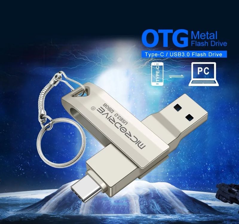 MICRODRIVE 2 en 1 OTG USB 3.0-C métal Flash Pen Drive 64GB (Neuf avec ...