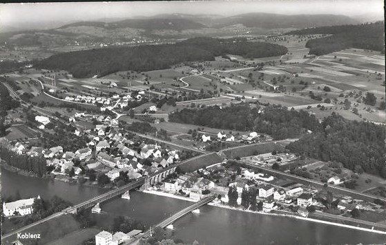Koblenz AG Flugaufnahme Nr.1021 , 1950 , kl. Karte (Gebraucht) in Solothurn für CHF 12 – mit ...