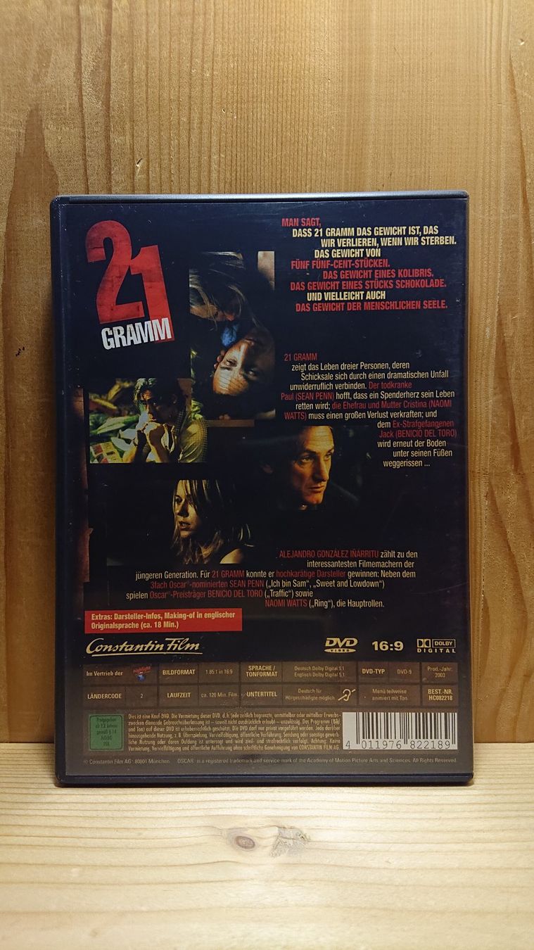 21 GRAMM DVD mit Sean Penn und Benicio Del Toro (Gebraucht) in ...