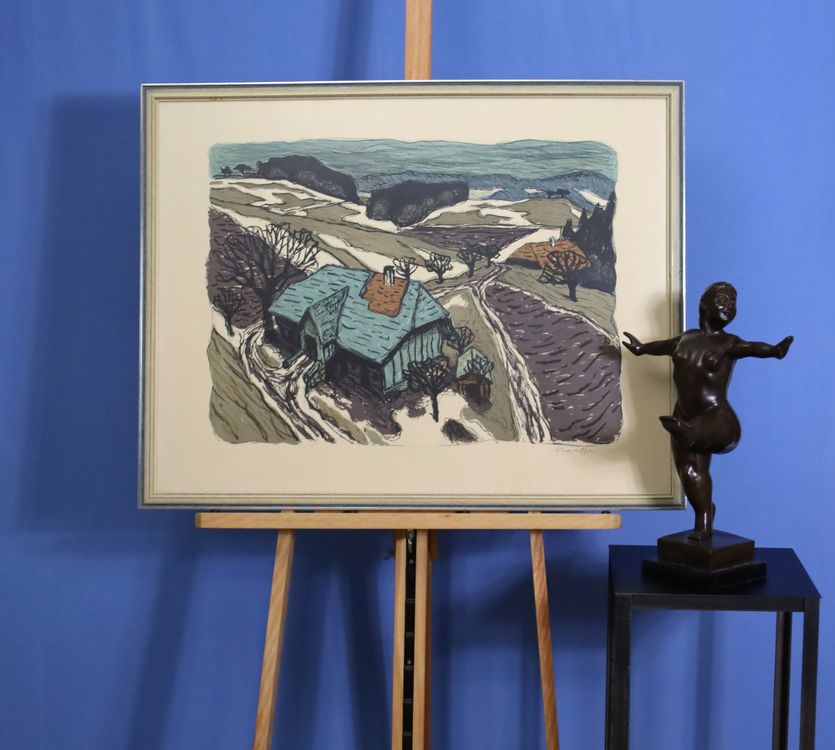Fred Stauffer 1892-1980, Lithographie "Emmentaler Gehöft" (Gebraucht) in Zug für CHF 19 – nur ...