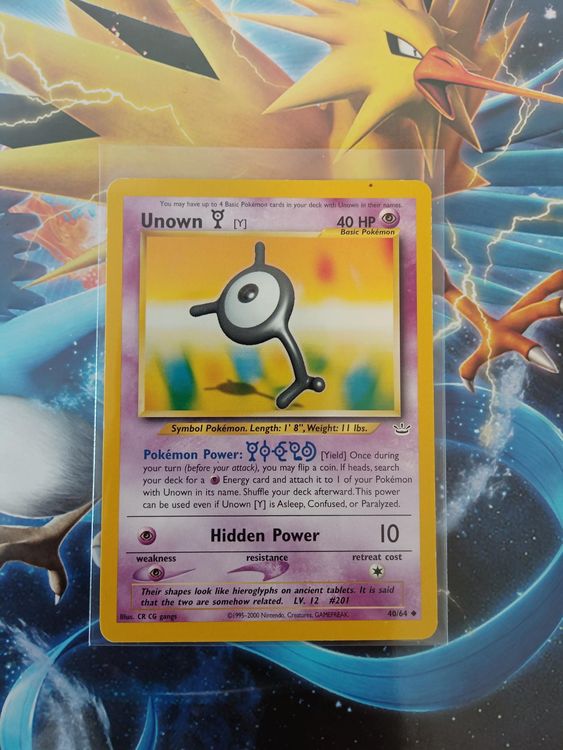 Unown Y Neo - Vintage Pokémon TCG Karte | Kaufen auf Ricardo
