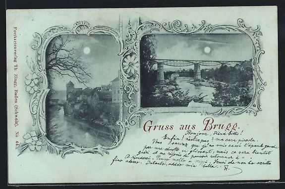 AK Brugg, Eisenbahnbrücke, Flusspartie (Antik) in Berlin für CHF 10 – mit Lieferung auf Ricardo ...