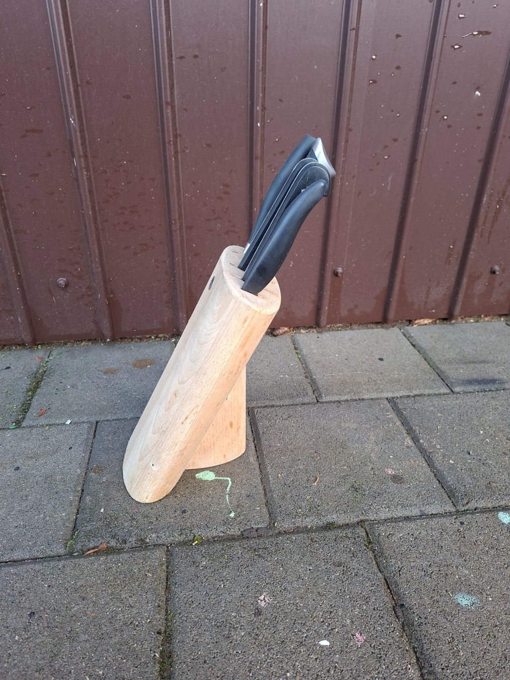 Messerset mit Holzblock, 6-teilig, Top Zustand! (Gebraucht) in Buch am ...