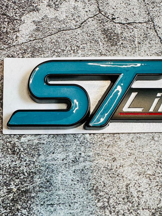 Ford ST Line Emblem Logo Schriftzug Blau/Schwarz aus Metall (Neu und ...