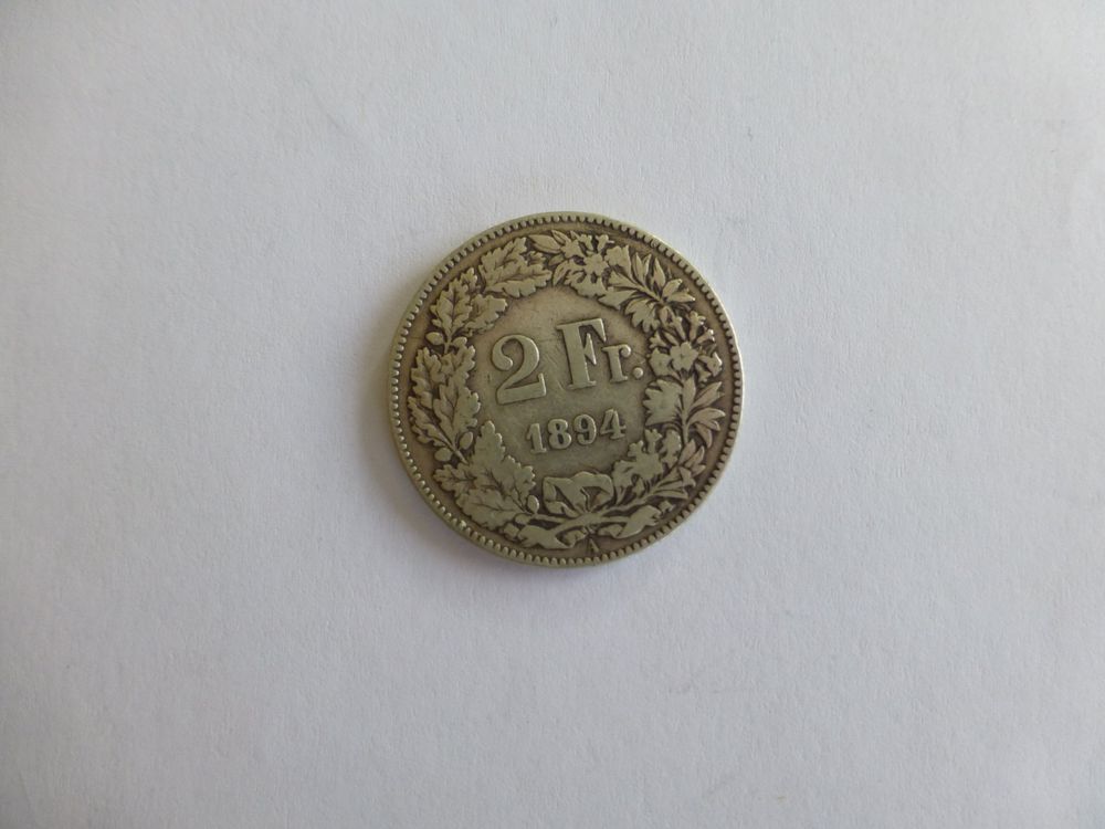 2.- Fr. Silbermünze 1894 (Gebraucht) in Bettlach für CHF 7 – mit Lieferung auf Ricardo kaufen