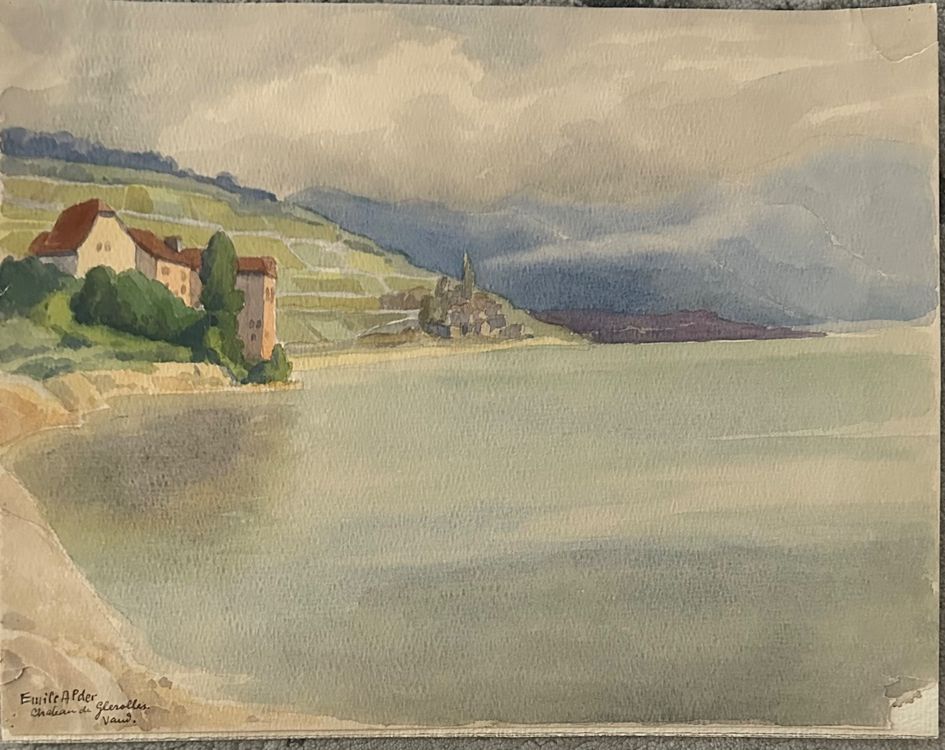 Emil Alder (1870-1833) Seelandschafts Aquarell | Kaufen auf Ricardo